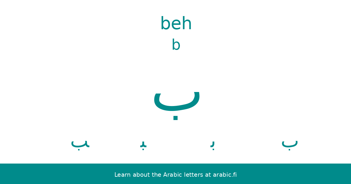 The Arabic letter beh ﺏ