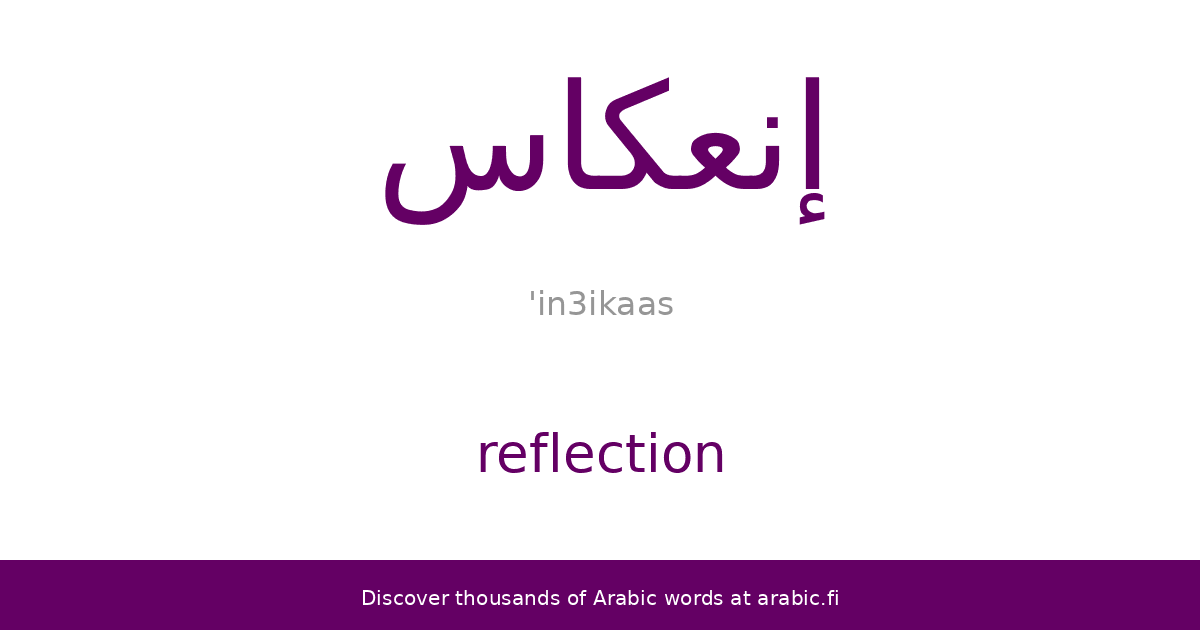 Reflection – an Arabic word