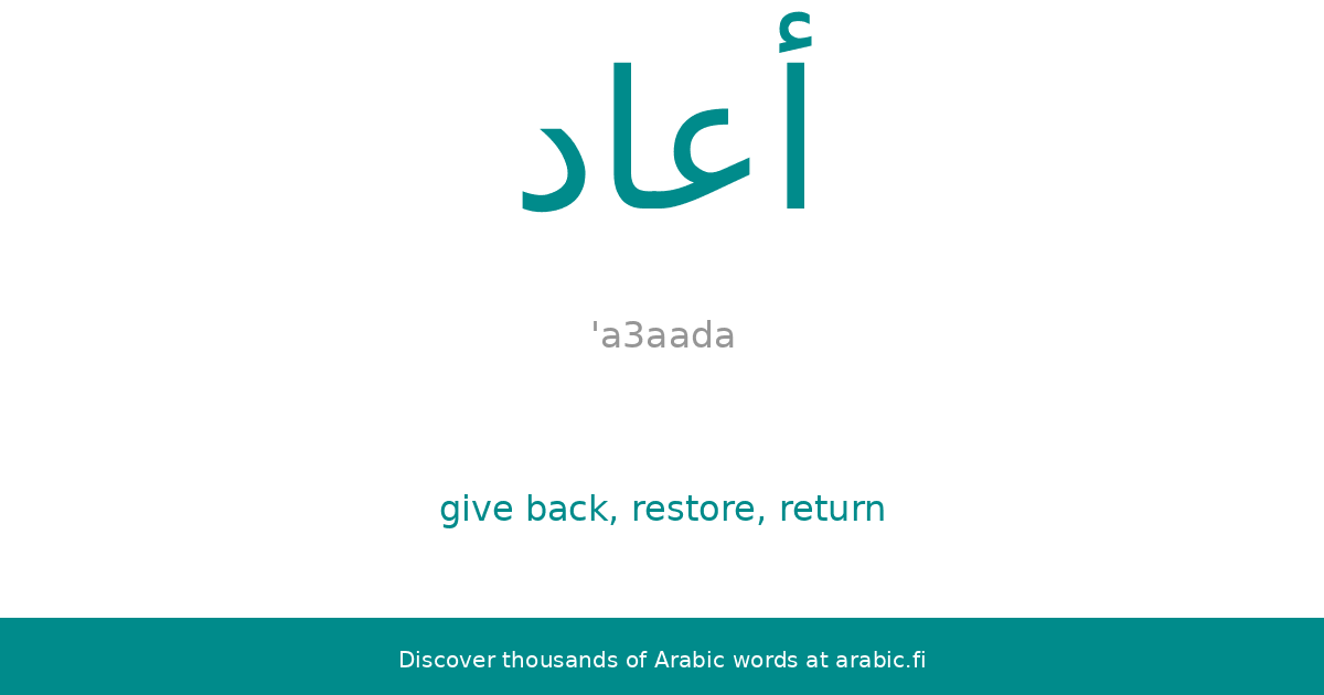 Give back, restore, return – an Arabic word